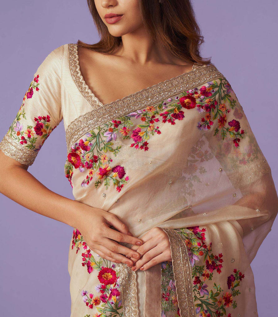 ZARDOZI BORDER SAREE SET – Studio East6