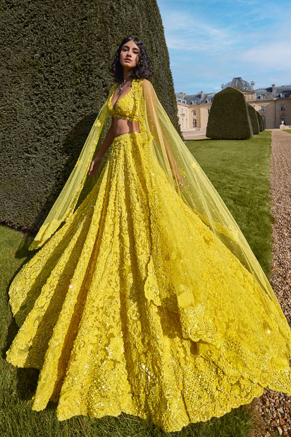 Yellow Sequin Lehenga Set – Studio East6