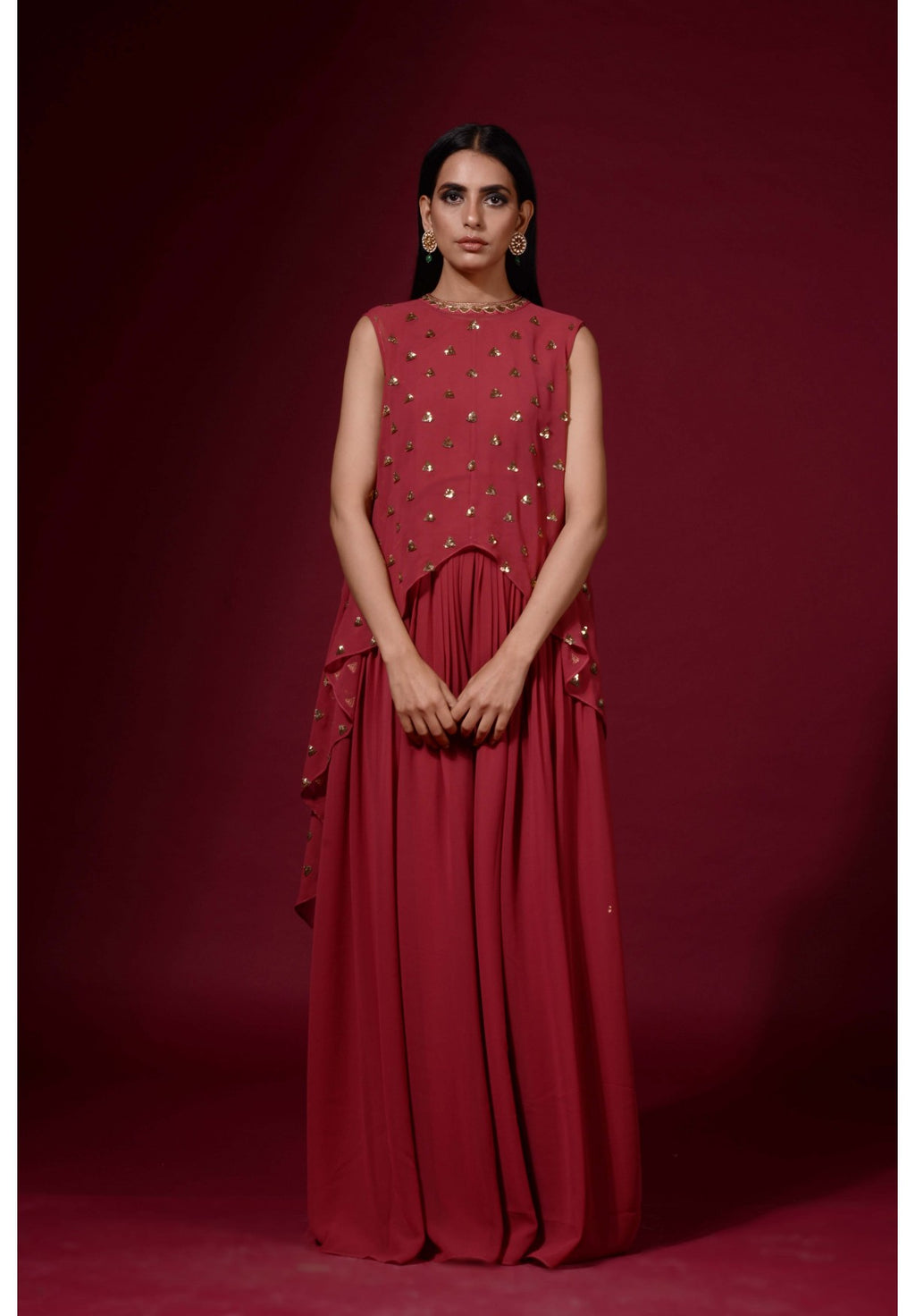 Deep Rust Cape Palazzo Set – Studio East6