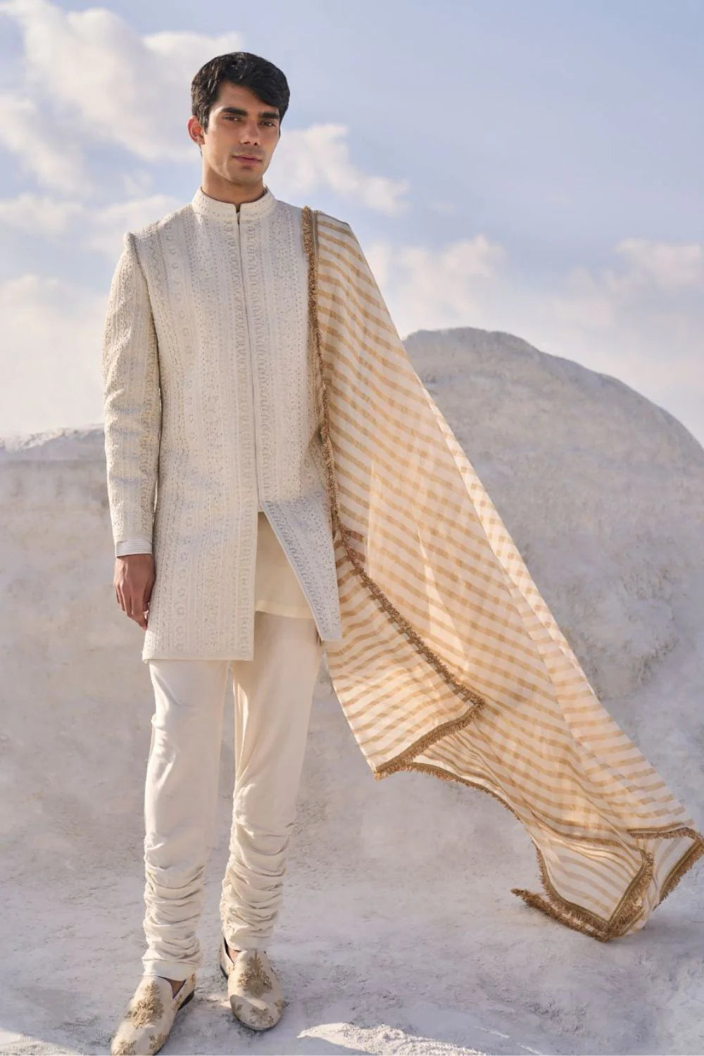 SG Cream Dori Sherwani Set