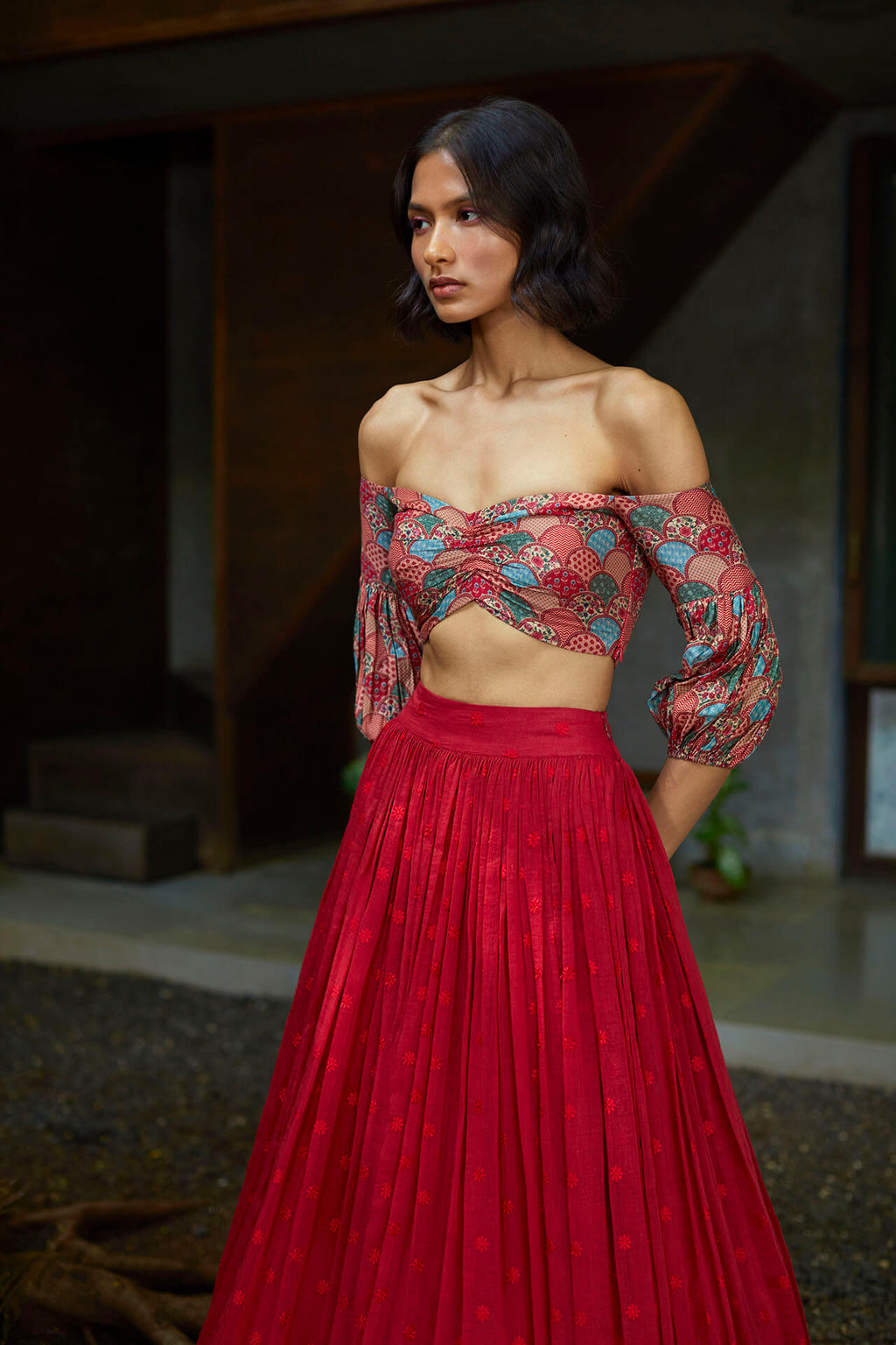 Off Shoulder Lehenga Set – Studio East6